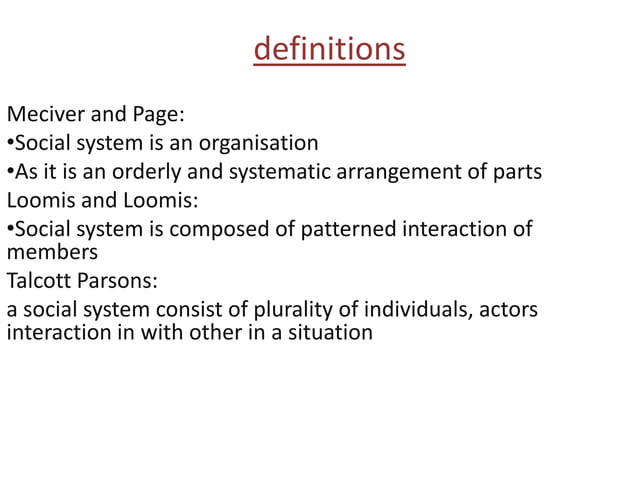 Social system (Sociology) | PPTX | Science