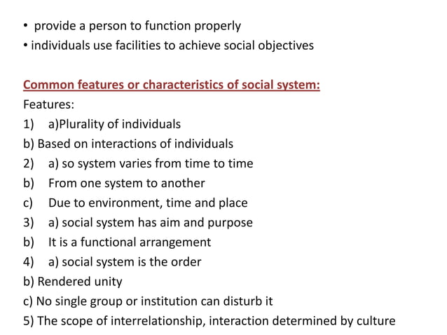 Social system (Sociology) | PPTX | Science