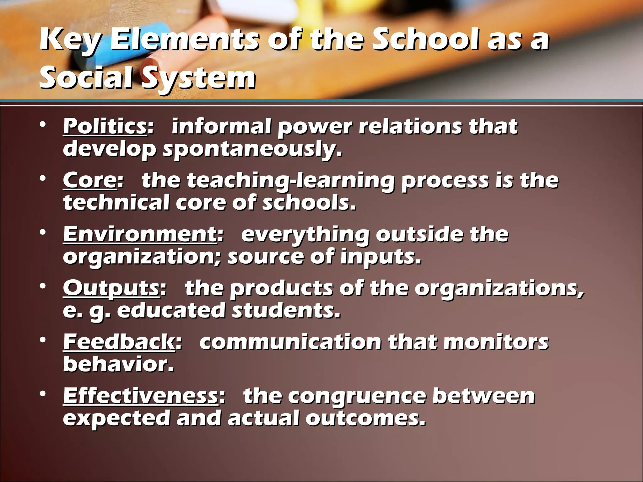 Social system of a school | PPT