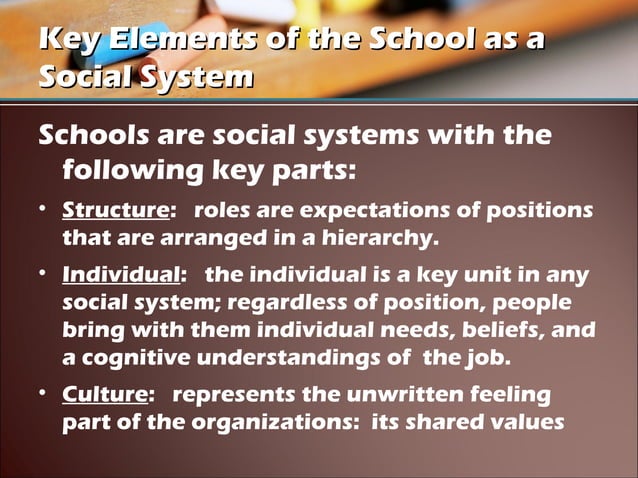 Social system of a school | PPT | Professional School | Postgraduate ...