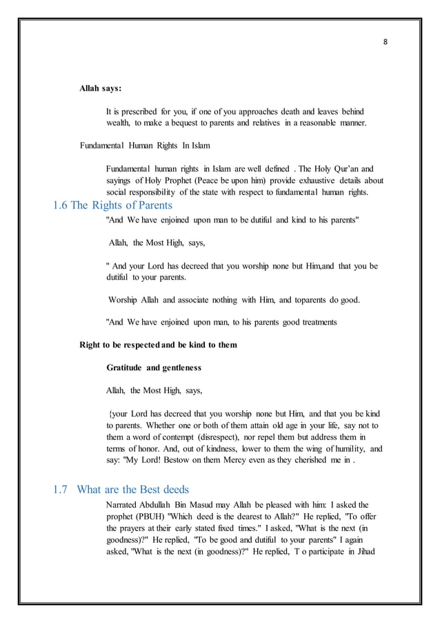 Social system of islam | DOCX