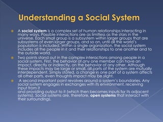 Social systems and organizational culture | PPTX