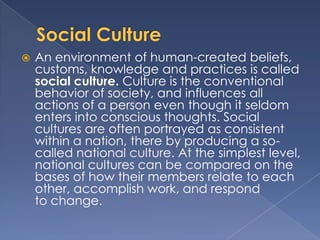 Social systems and organizational culture | PPTX