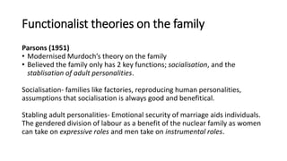 Social theory and the family | PPTX