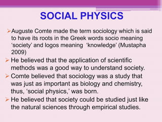 Classical Sociological Theorist (auguste comte) | PPTX