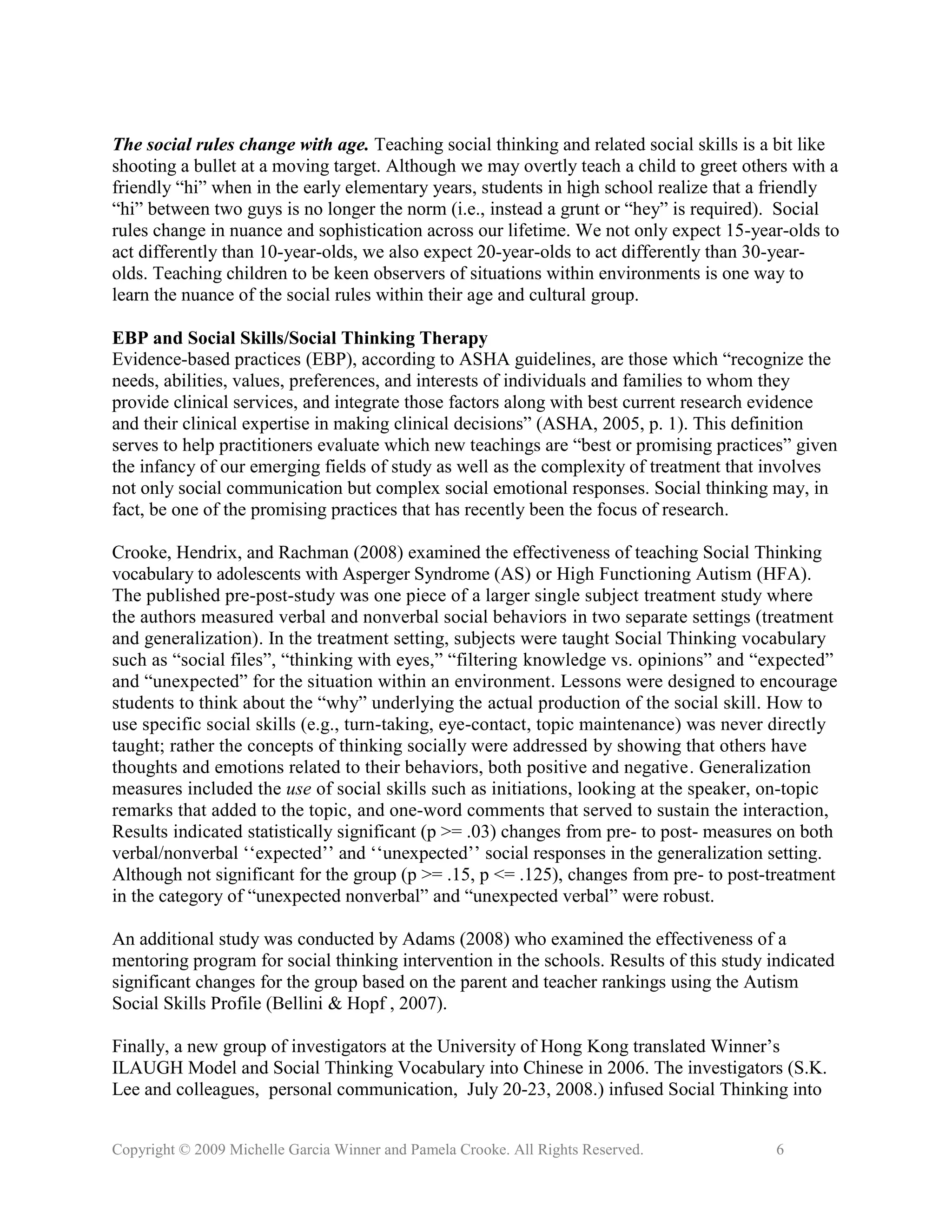 Social Thinking Journal Article | PDF