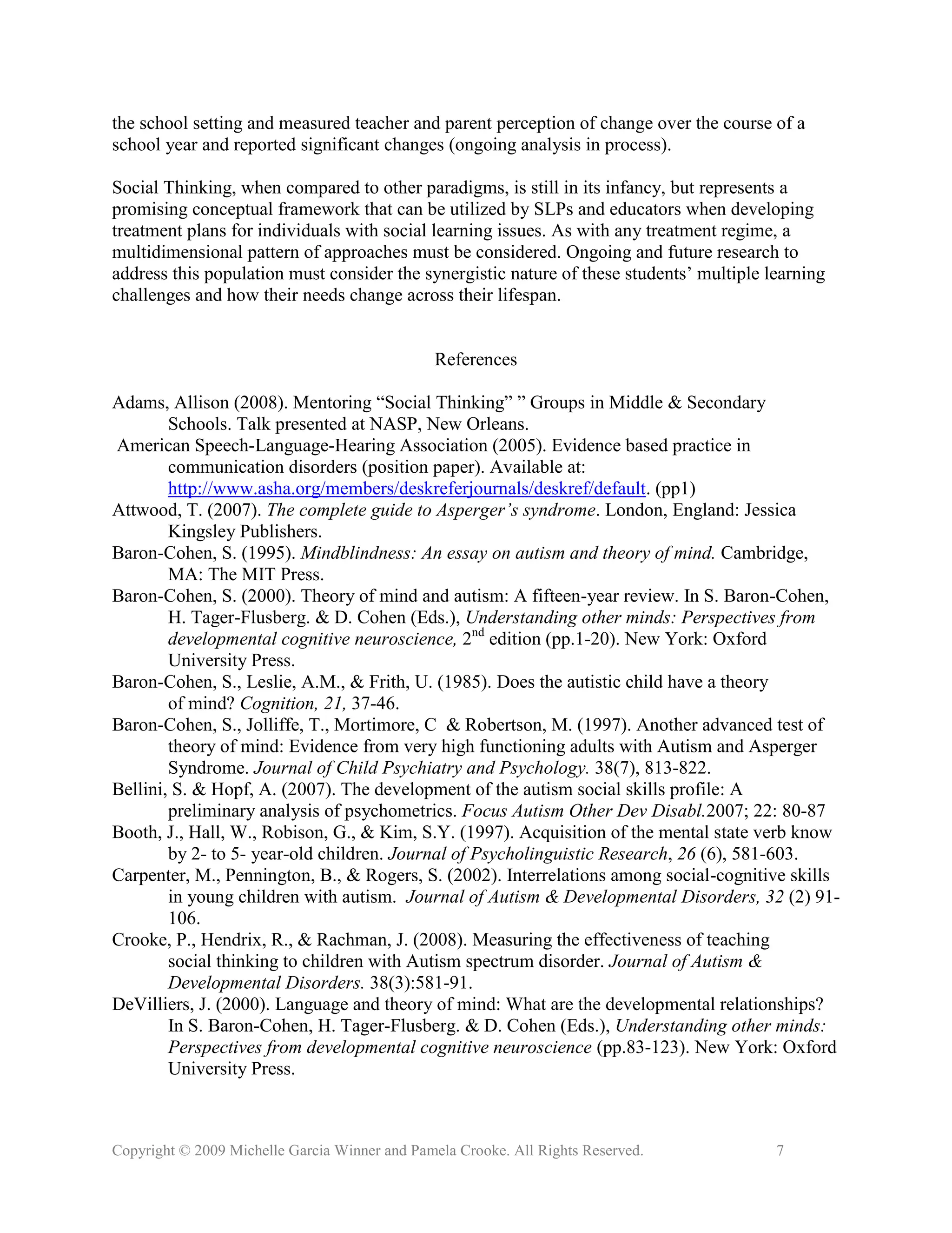 Social Thinking Journal Article | PDF | Parenting Babies and Toddlers ...