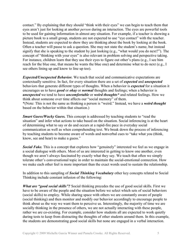 Social Thinking Journal Article | PDF