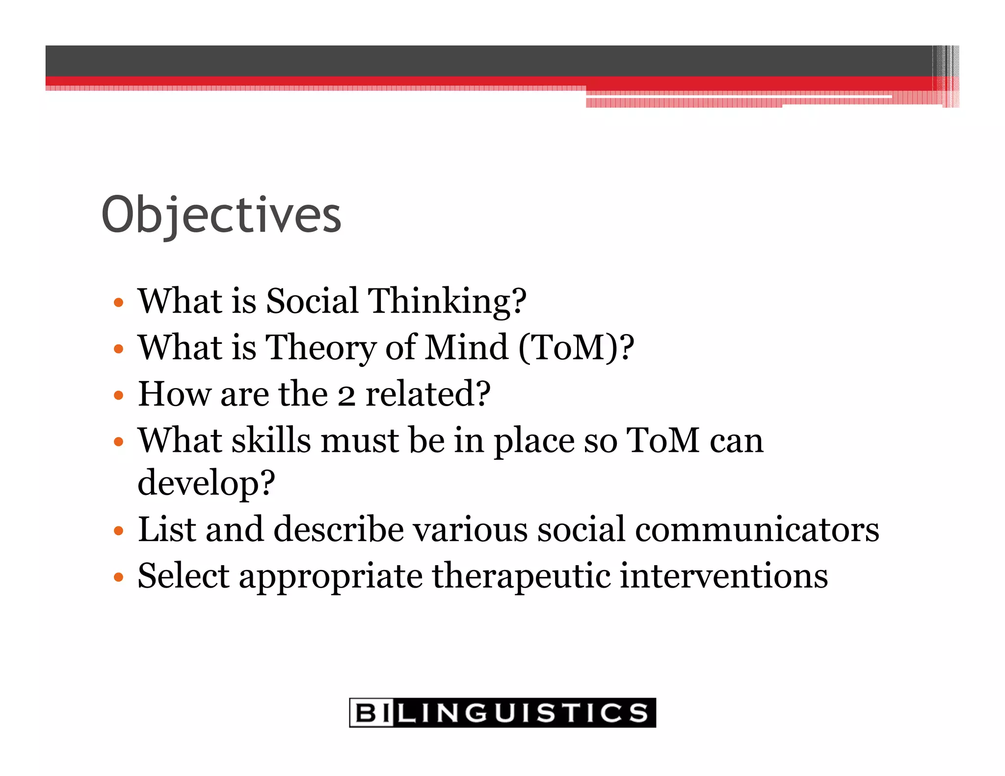 Social Thinking & Theory of Mind: Putting it all together | PDF | Brain ...