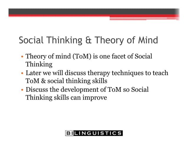 Social Thinking & Theory of Mind: Putting it all together | PDF | Brain ...