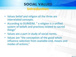 Chapter 11, Social values and beliefs | PPTX