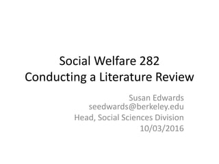 Social welfare 282 : Counducting a Literature Review | PPTX | Databases ...