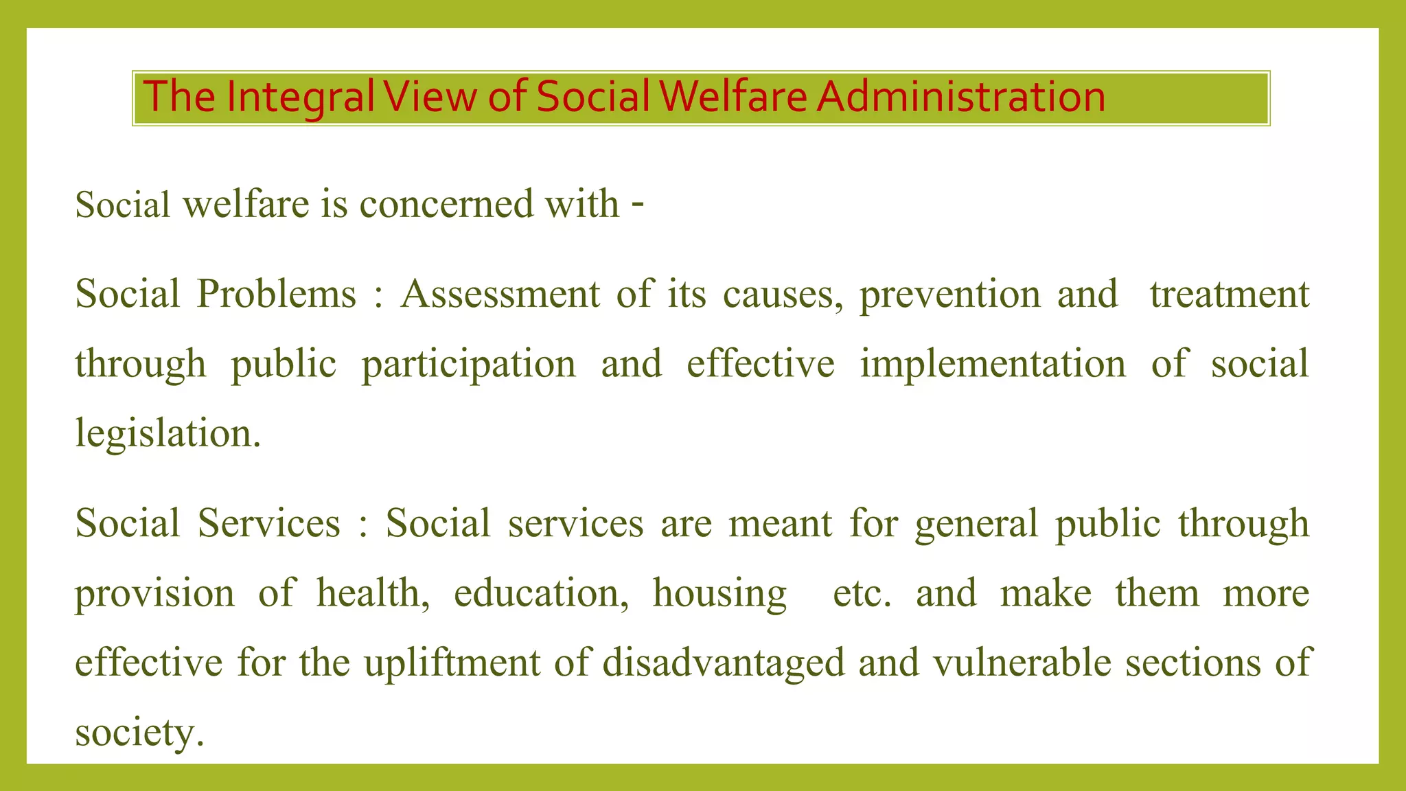 Social welfare administration | PPTX