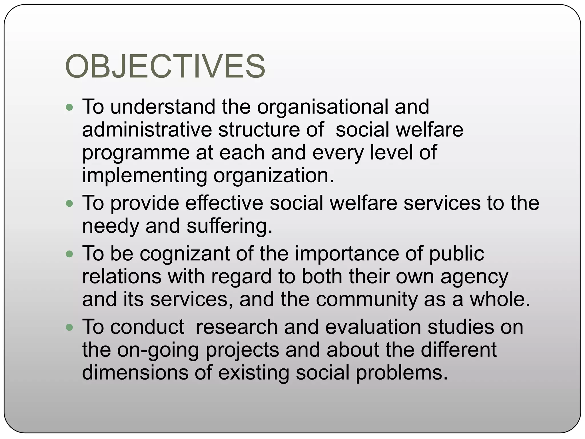 Social welfare administration (1) | PPTX