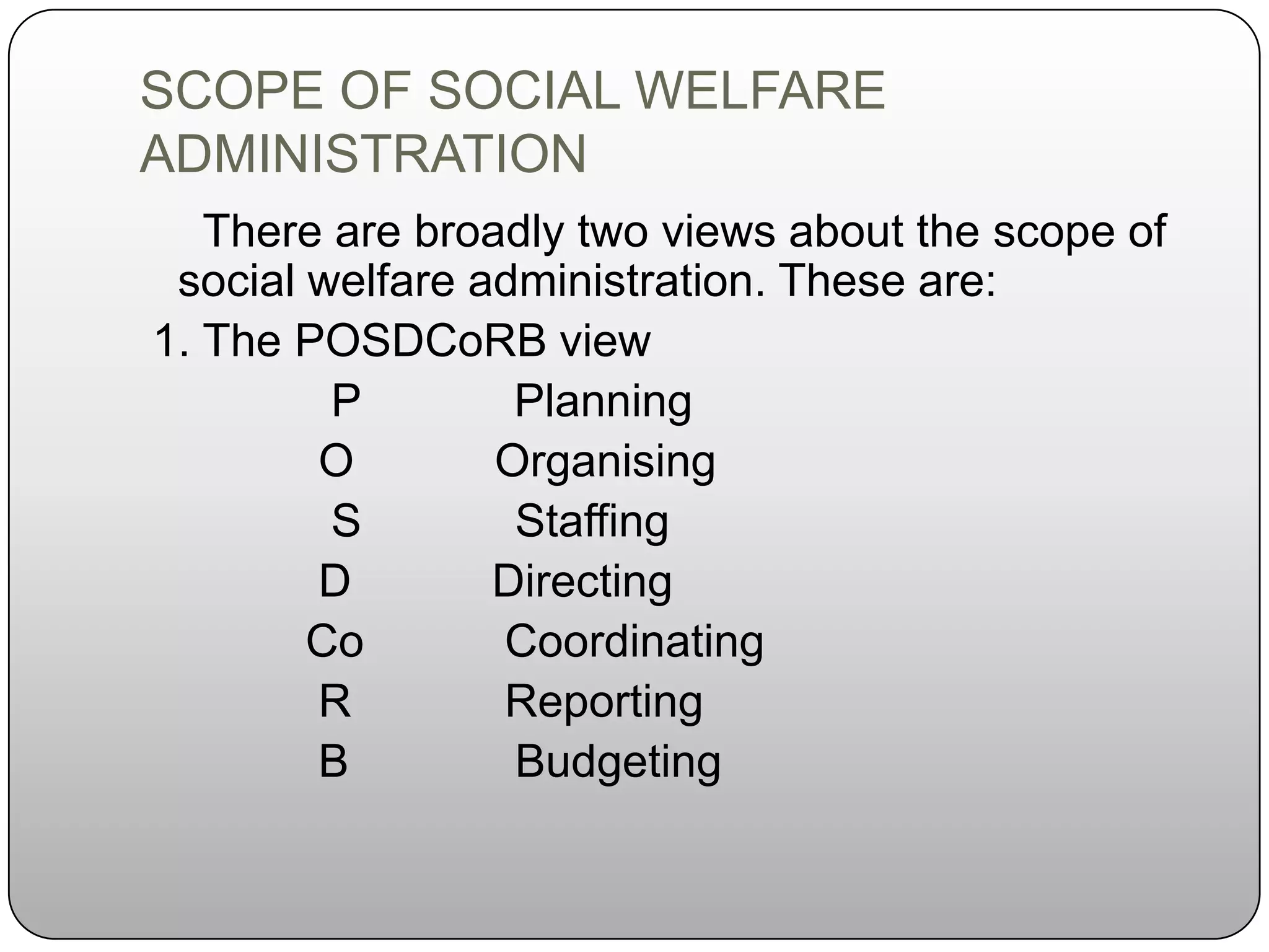 Social welfare administration (1) | PPTX