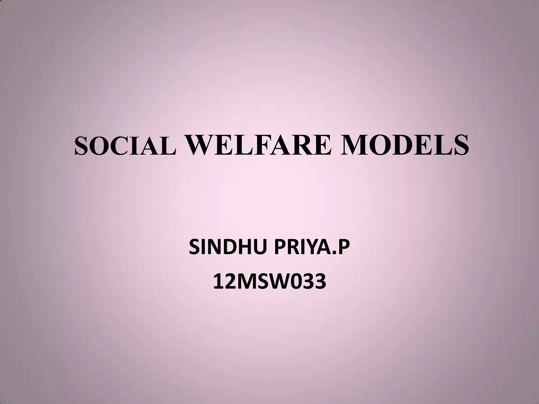 Social welfare models | PPTX