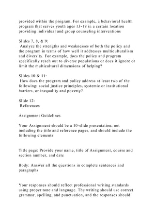 Social Welfare Policy and Program PowerPoint PresentationCon.docx