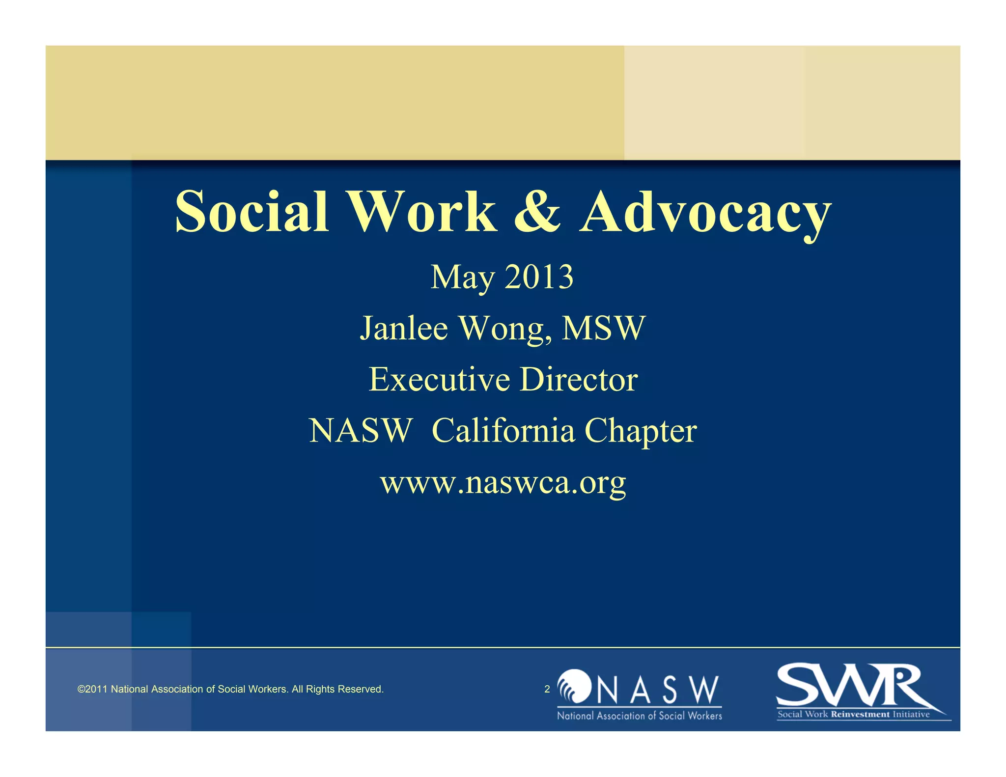 Social work and advocacy may 2013 | PPT