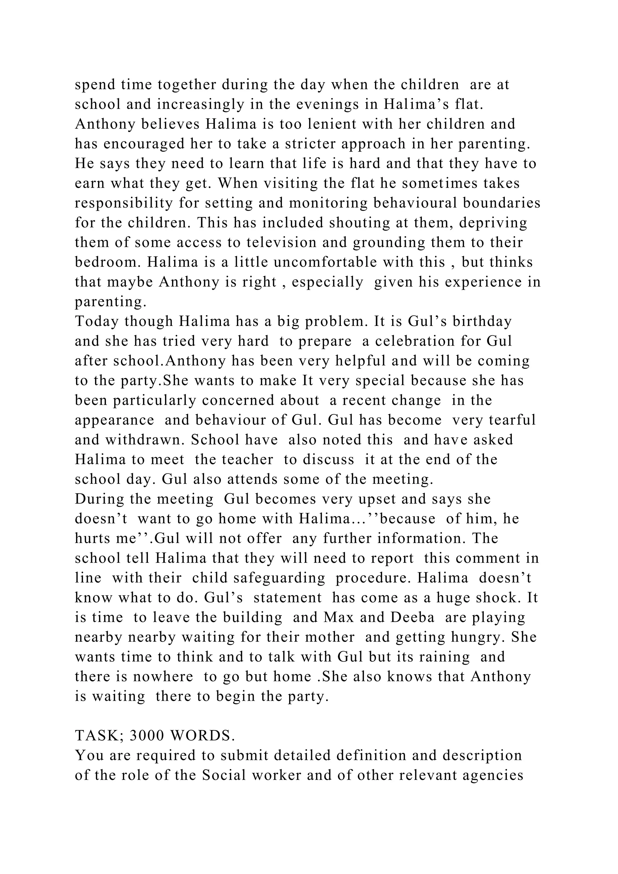 SOCIAL WORK CASE STUDY. 3000WORDS HARVARD REFERENCING.Mrs Halim.docx