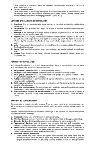 SOCIAL WORK COMMUNICATION Definitions Review | PDF