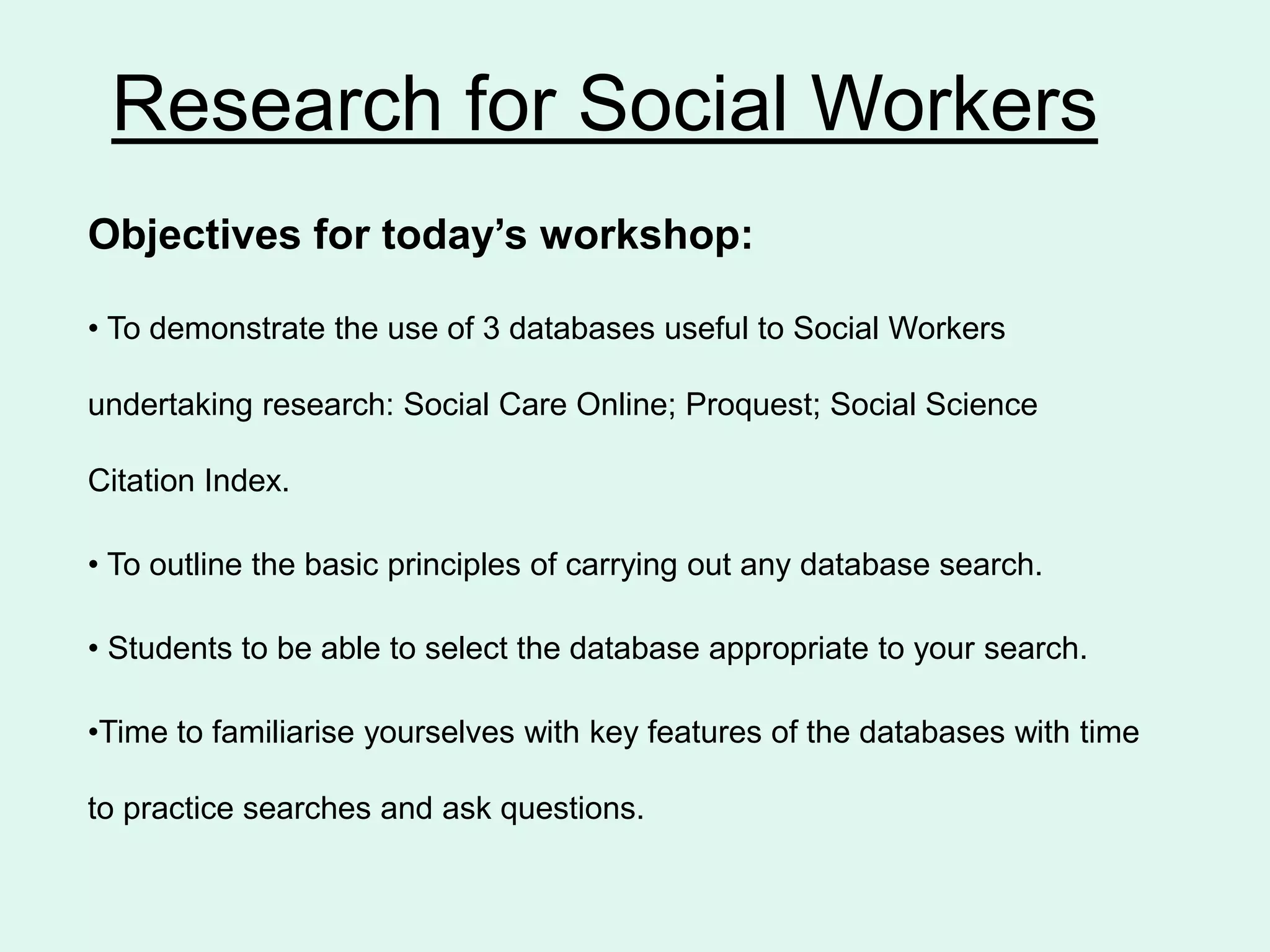 Social Work Research Skills | PPT