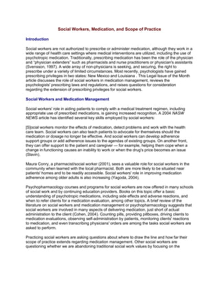 Social workers and medication management | PDF