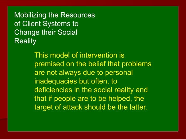 Social work helping models and approaches | PPT