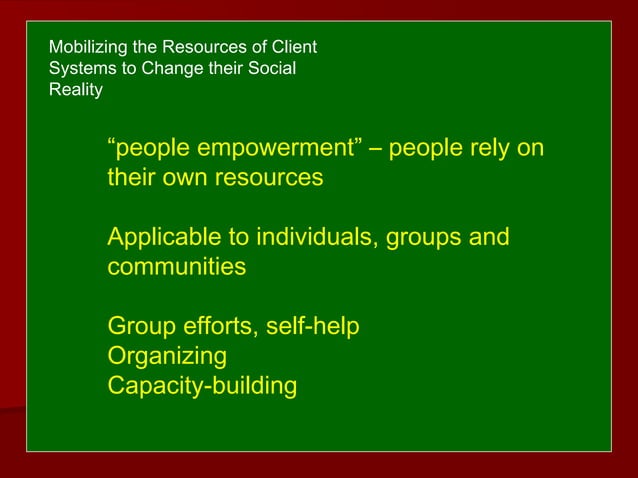 Social work helping models and approaches | PPT