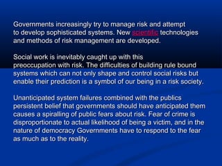Social work in a Risk Society | PPT