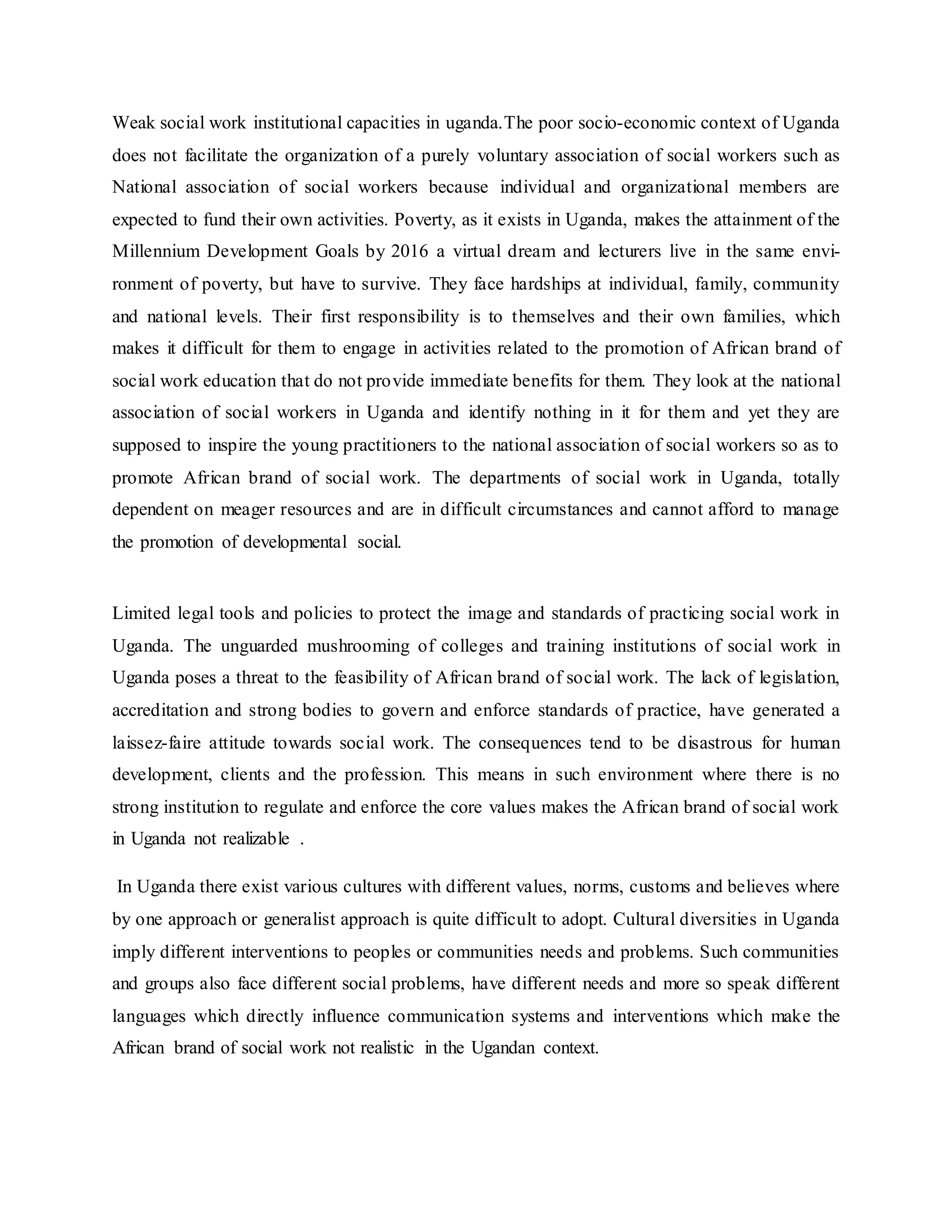 Social work in uganda | DOCX