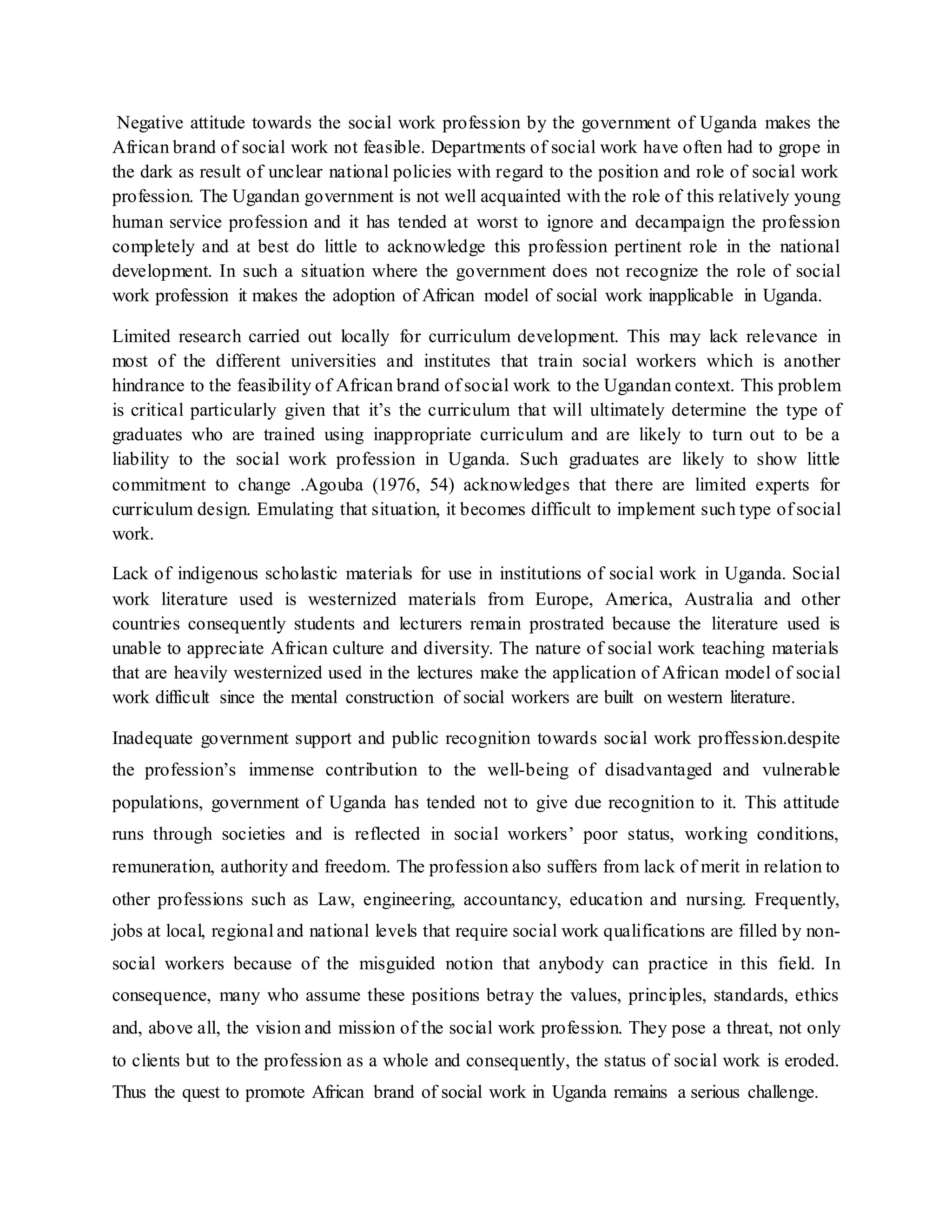 Social work in uganda | DOCX
