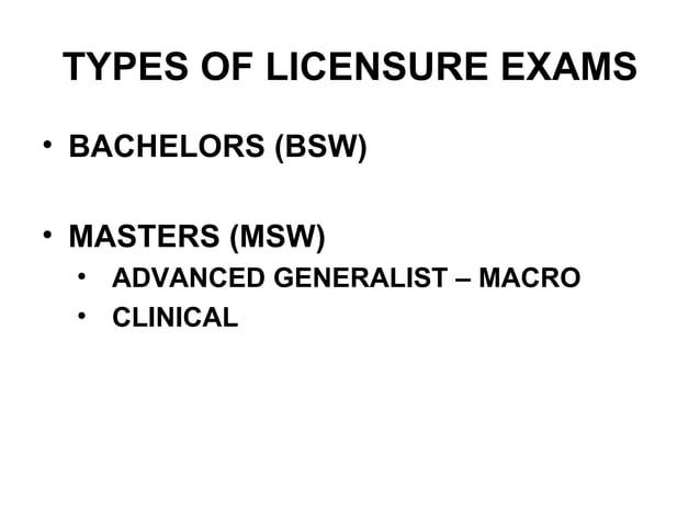 Social Work Licensing Exam New | PPT