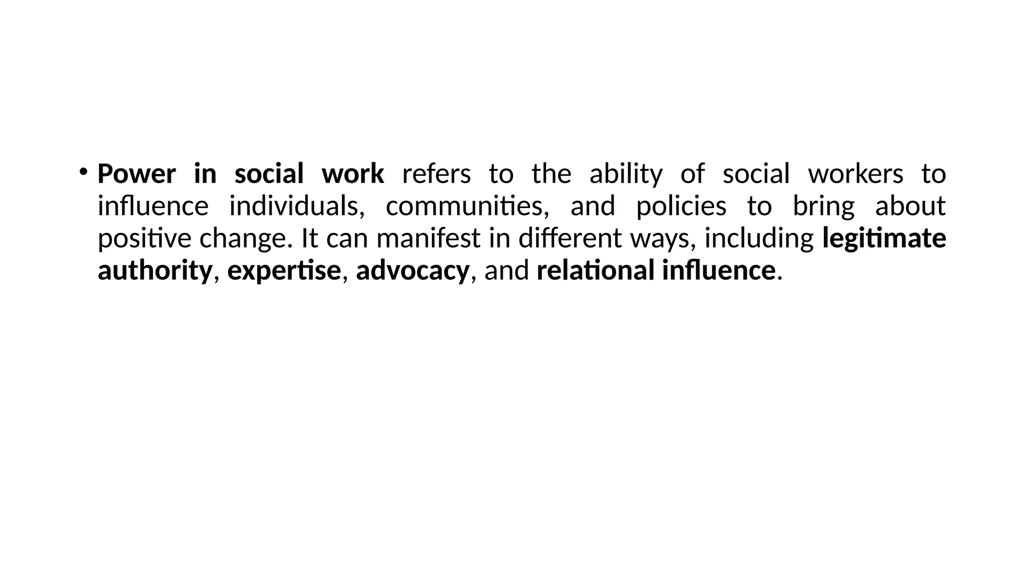 Social Work Power: Understanding Authority and Influence in Practice | PPTX
