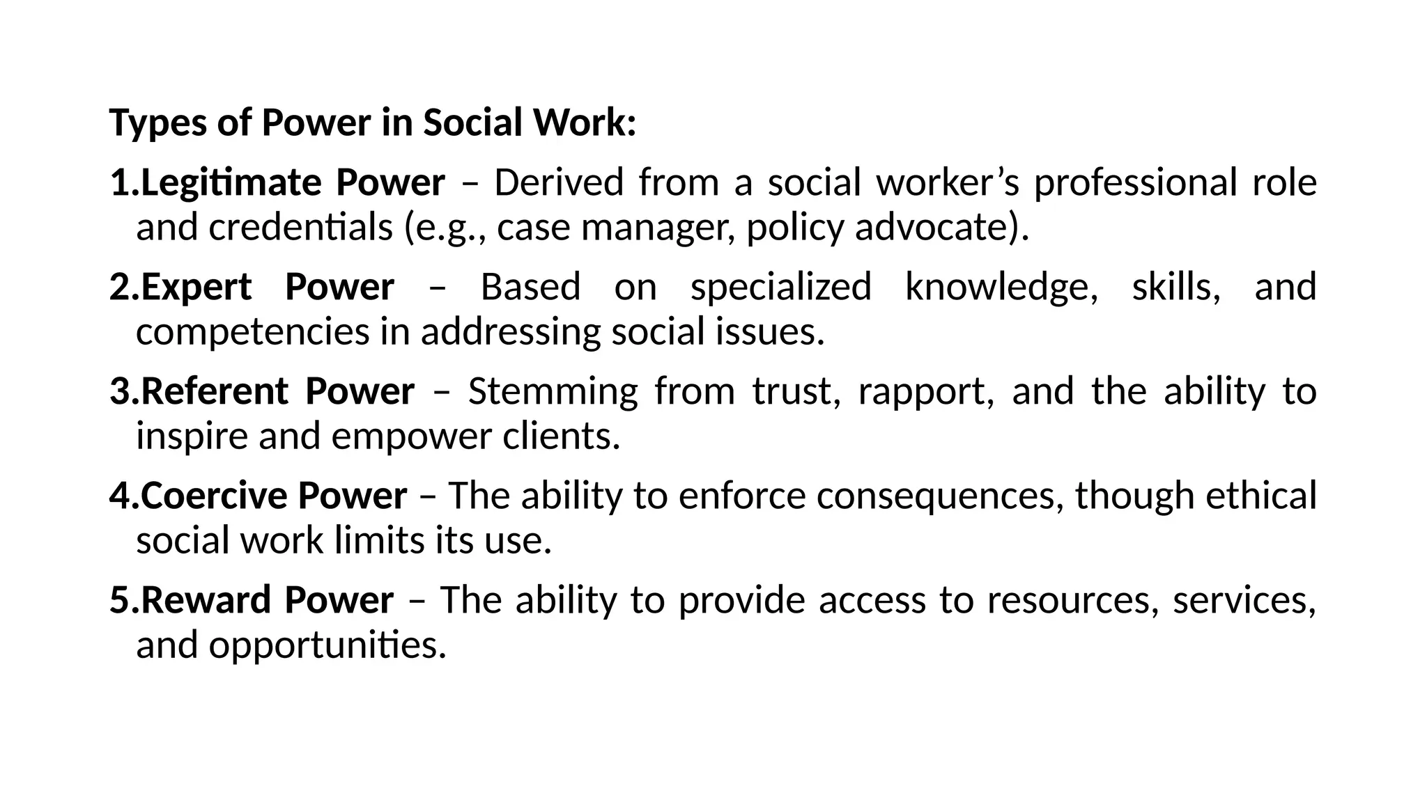 Social Work Power: Understanding Authority and Influence in Practice | PPTX