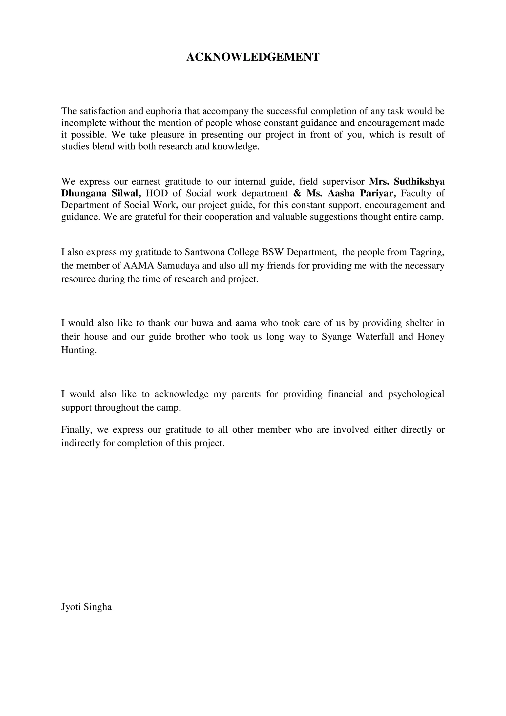 Social work rural camp report | PDF