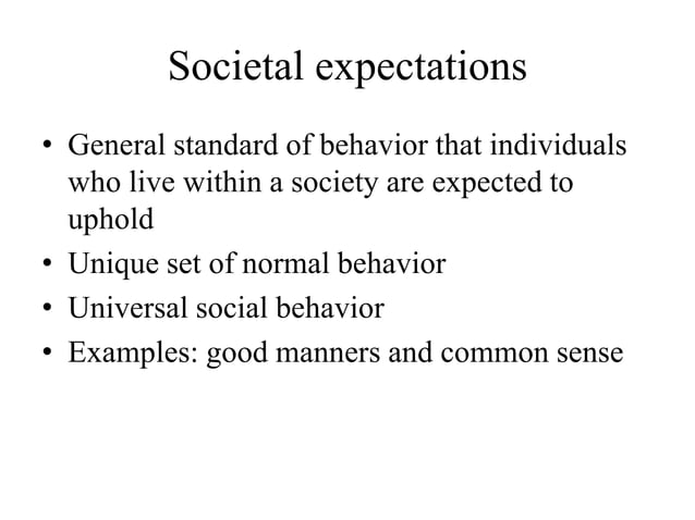 Societal expectations | PPTX
