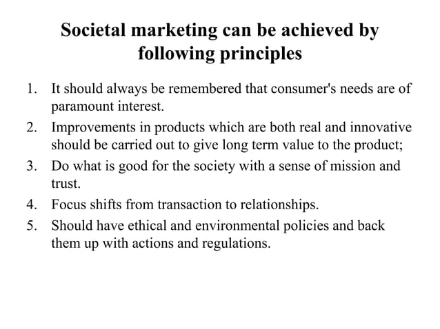 Societal marketing concept | PPTX | Advertising Industry | Industries