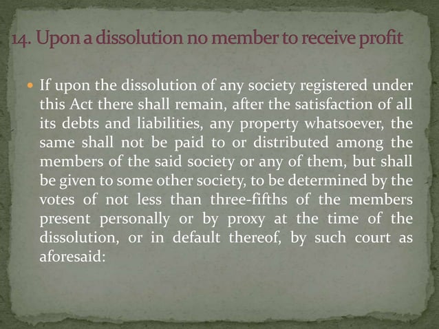 Societies registration act_1860 | PPTX | Law