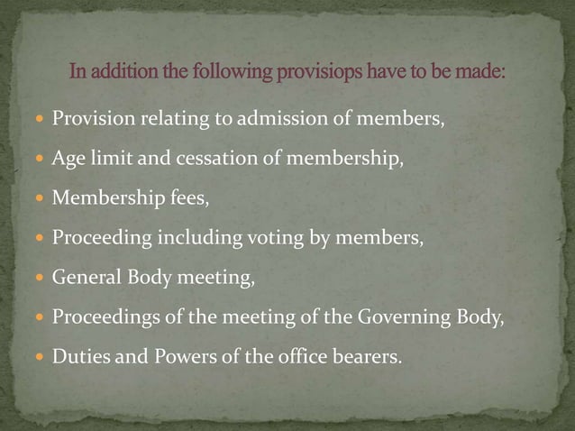 Societies registration act_1860 | PPTX | Law