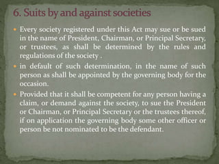 Societies registration act_1860 | PPTX | Law