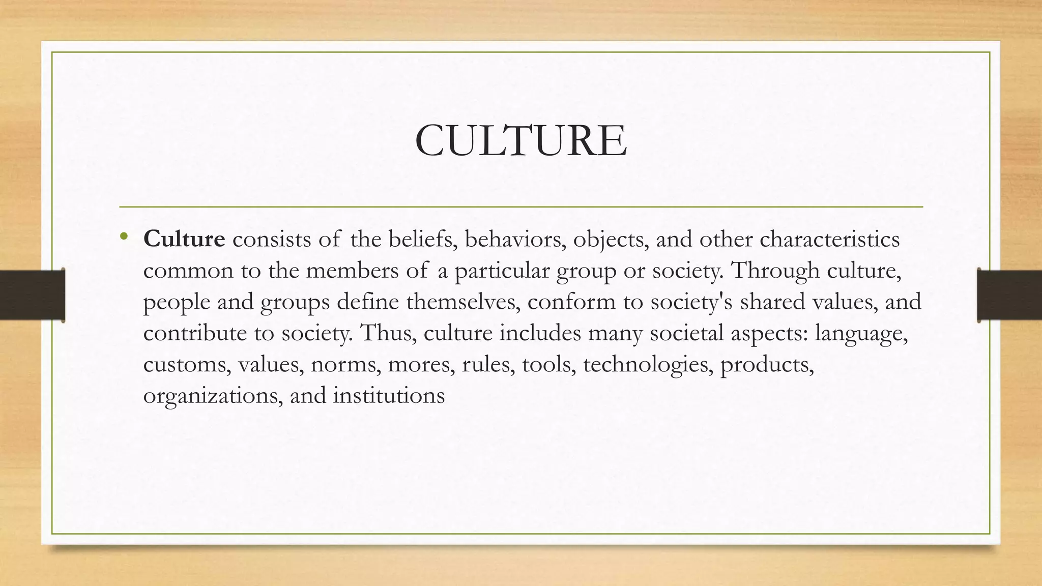 Society and culture | PPTX
