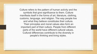 Society and culture | PPTX