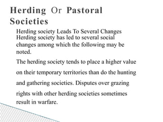 Characteristics Of Pastoral Societies