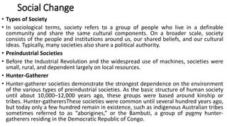 Society ,Classifications of Society on basic of Social Change | PPTX