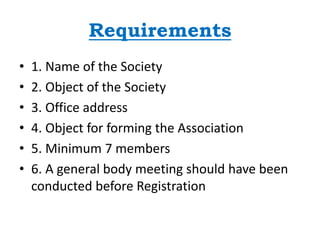 Society Registration In Chennai | PPTX | Business | Business and Finance
