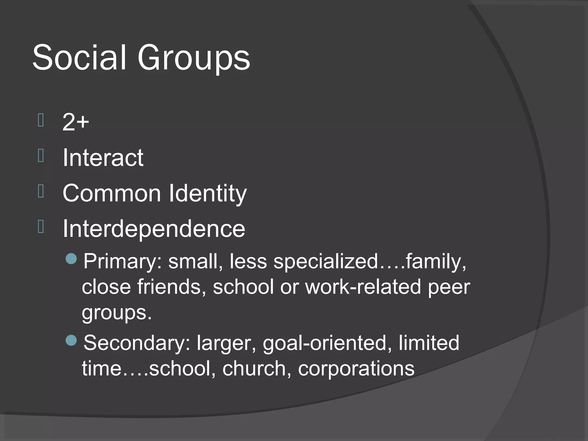 Society, social structure, and interaction | PPT