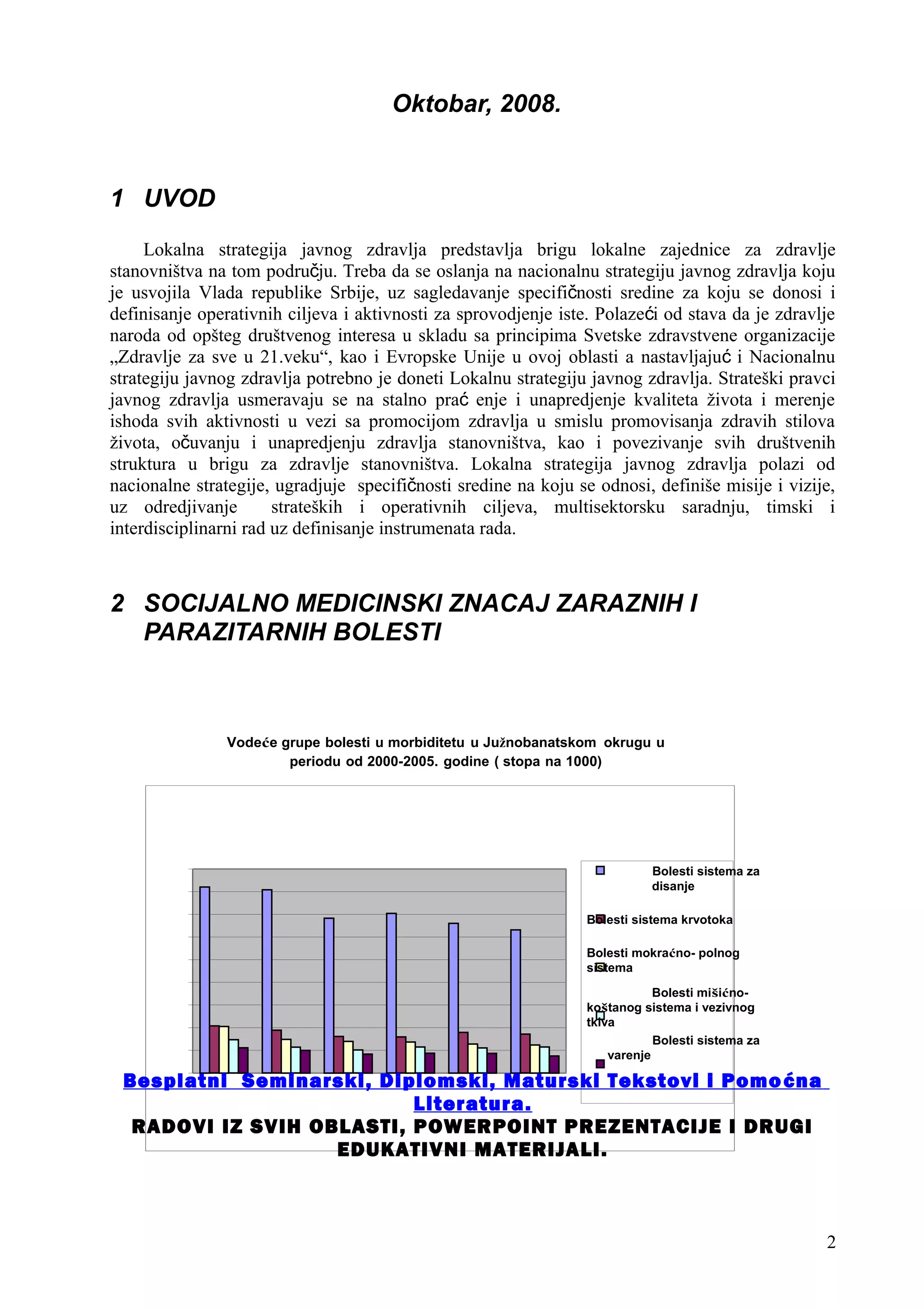 Socijalno medicinski znacaj zaraznih i parazitarnih bolesti | DOC