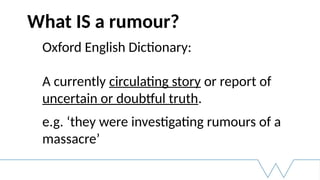 Exploiting context for rumour detection in social media | PDF