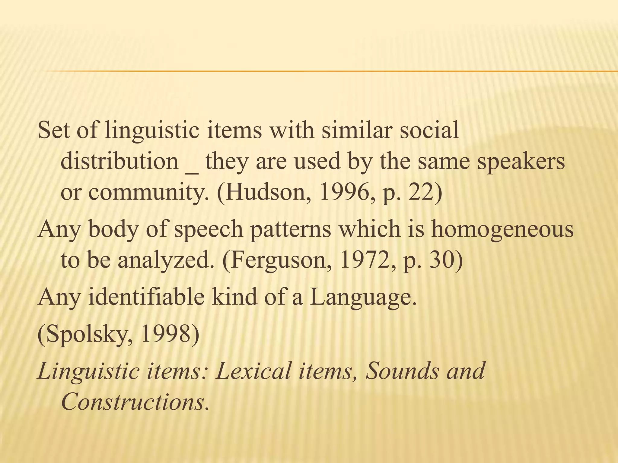 Sociolinguistic, Varieties of Language, Diglossia | PPTX