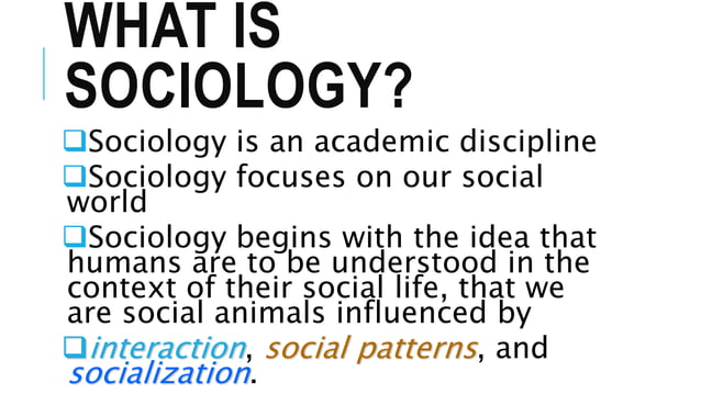 Introduction to Sociology | PPT